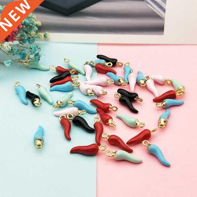 10pcs/lot Red Chili Horn Charm Alloy Talisman  Jewelry Ac