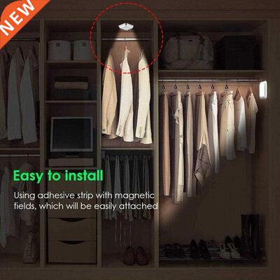 1PC 6 LED Smarts Sensor Light Cabinet Corridor Mini Round