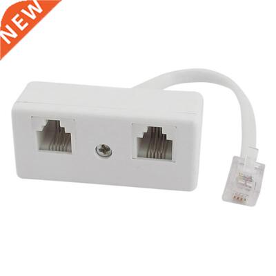 6P4C RJ11 Male to Dual Female Telephone Lne Spltter Connec