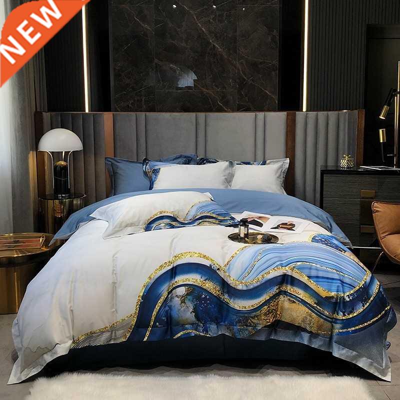 Marble printed Duvet cover Modern Art Abstract 1000TC Egypti