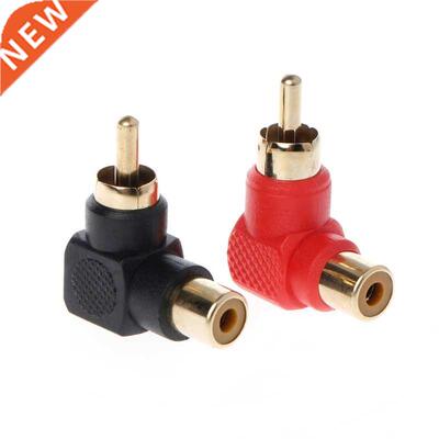 2 Pcs RCA Connector Plug Adapters Male to Female 90 degree R