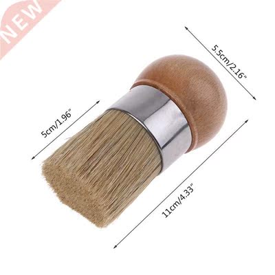 Round Chalk Paint Wax Brush Ergonomic Wood Handle Natural Br