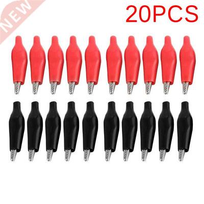 20 Pcs Red Soft Coated Testing Probe Alligator Clips Crocodi
