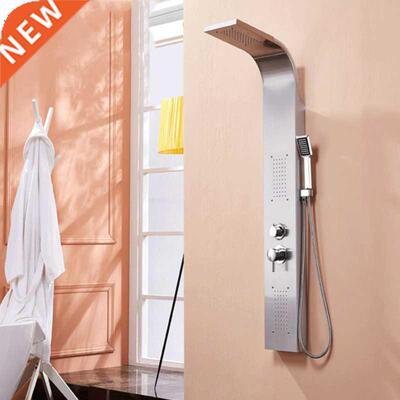 Brushed Nickel Shower Panel Tower Rain Waterfall Massage Bod