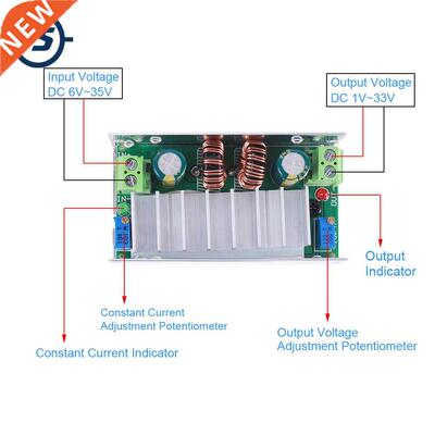 DC 6V-35V to DC 1V-33V Buck Boost Power Supply Module 5A Hig
