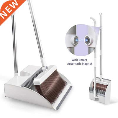 Magnetic Broom and Dustpan Set Upright Standing Dustpan Comb