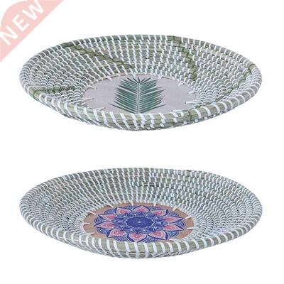 2 Pcs Woven Basket Wall Decor Handmade Hanging Wall Basket