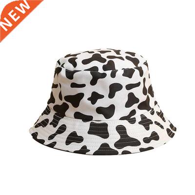 Cow Print Bucket Hat Reversible Foldable Fisherman Hats Spri