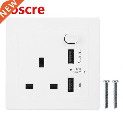 Wall Power Socket Double Universal 5 Hole Switched Outlet Co