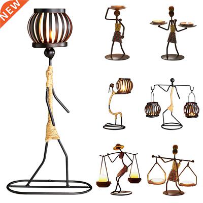 Nordic Metal Candlestick Abstract Character Sculpture