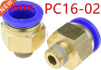 2PCS PC16-02 Pneumatic Male Straight Fitting Push in Quick C