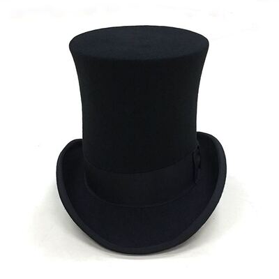 纯羊毛高25cm总统男女同款帽子