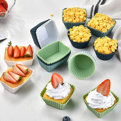 Silicone Cake Flan Mold Set Baking Pan Muffin Cup Bakeware