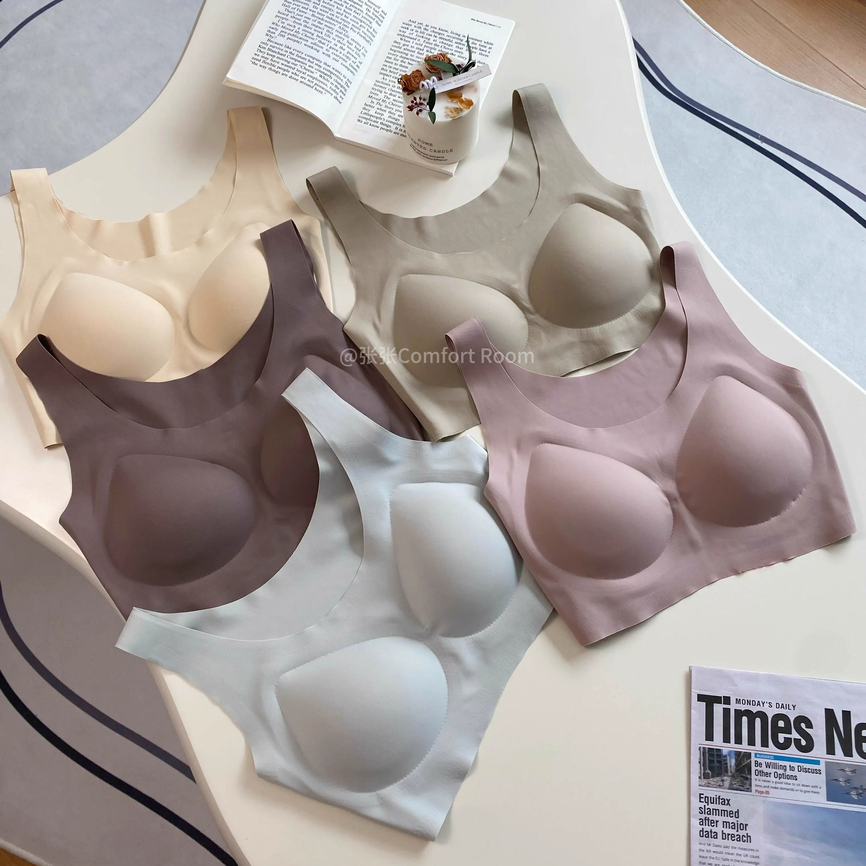 椿珏坞 【宽肩带】舒适无痕一片式丨小胸平价不空杯内衣舒适内衣 商品图