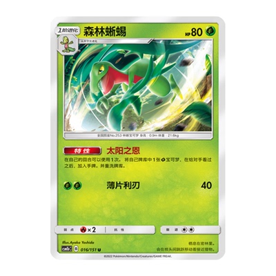 简中PTCG宝可梦 1.0 横空出世 森林蜥蜴 CSM1bC