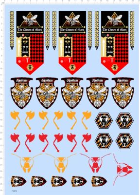 75873战棋战旗旗帜 大黄蜂 整版水贴 三角旗 盾标 标志 2310