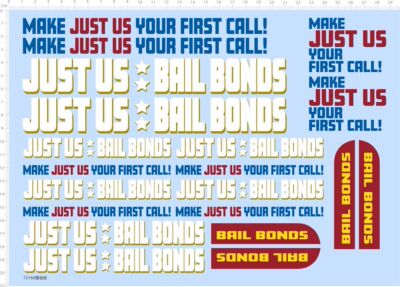 72168整版胶 MAKE JUST  US BAIL BONDS 水贴