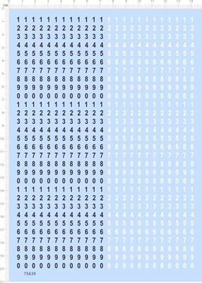 75639 fonts 12-1 数字 0-9 模型水贴定制打印2310