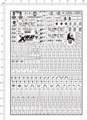 7396   HG XM-X1 CROSSBONE X-1 骷髅全武装型通用gd金属贴纸