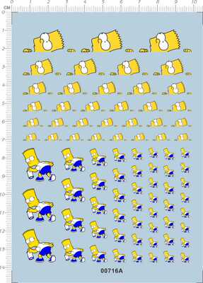 00716-整版胶 Bart Simpson 辛普森一家 模型车水贴纸 现货
