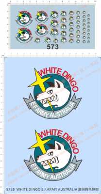 573 WHITE DINGO E.F.ARMY AUSTRALIA澳洲白色野狗gd水贴定做22