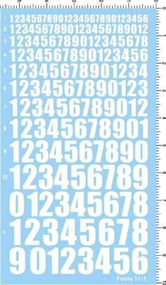 fonts 11-3-5B11  各种比例阿拉伯数字水贴纸电镀金银蓝