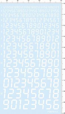 fonts 6-2-418#  LED 液晶各种比例阿拉伯数字水贴纸1