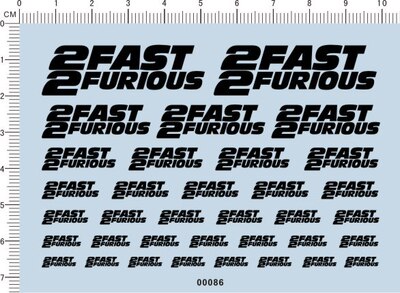 00086-A6001 2 fast 2 furious 模型车水贴纸