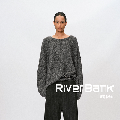 Liegee慵懒感深花灰宽松长袖毛衣