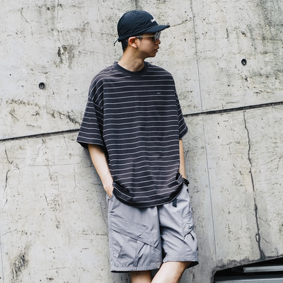 DICEOFF重磅宽松条纹短袖T恤