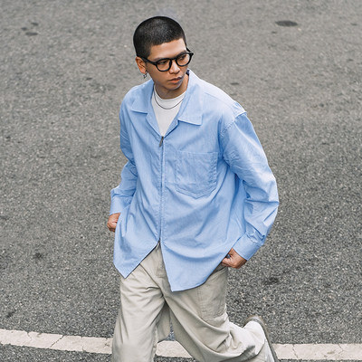 DICEOFF拉链开衫长袖衬衫男