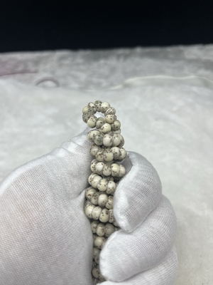 海南星月菩提原生态石玉手工斜切6mm大肠高瓷猪大肠蒜瓣项链手串