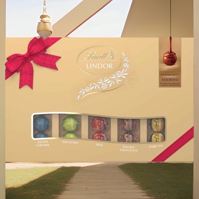 香港进口代购新年礼盒节日送礼瑞士莲精选软心朱古力礼盒30粒375G