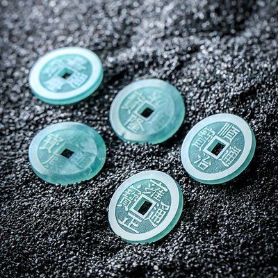 羊子珠宝 五帝zhen宅  qi福纳祥湖水蓝翡翠五帝钱