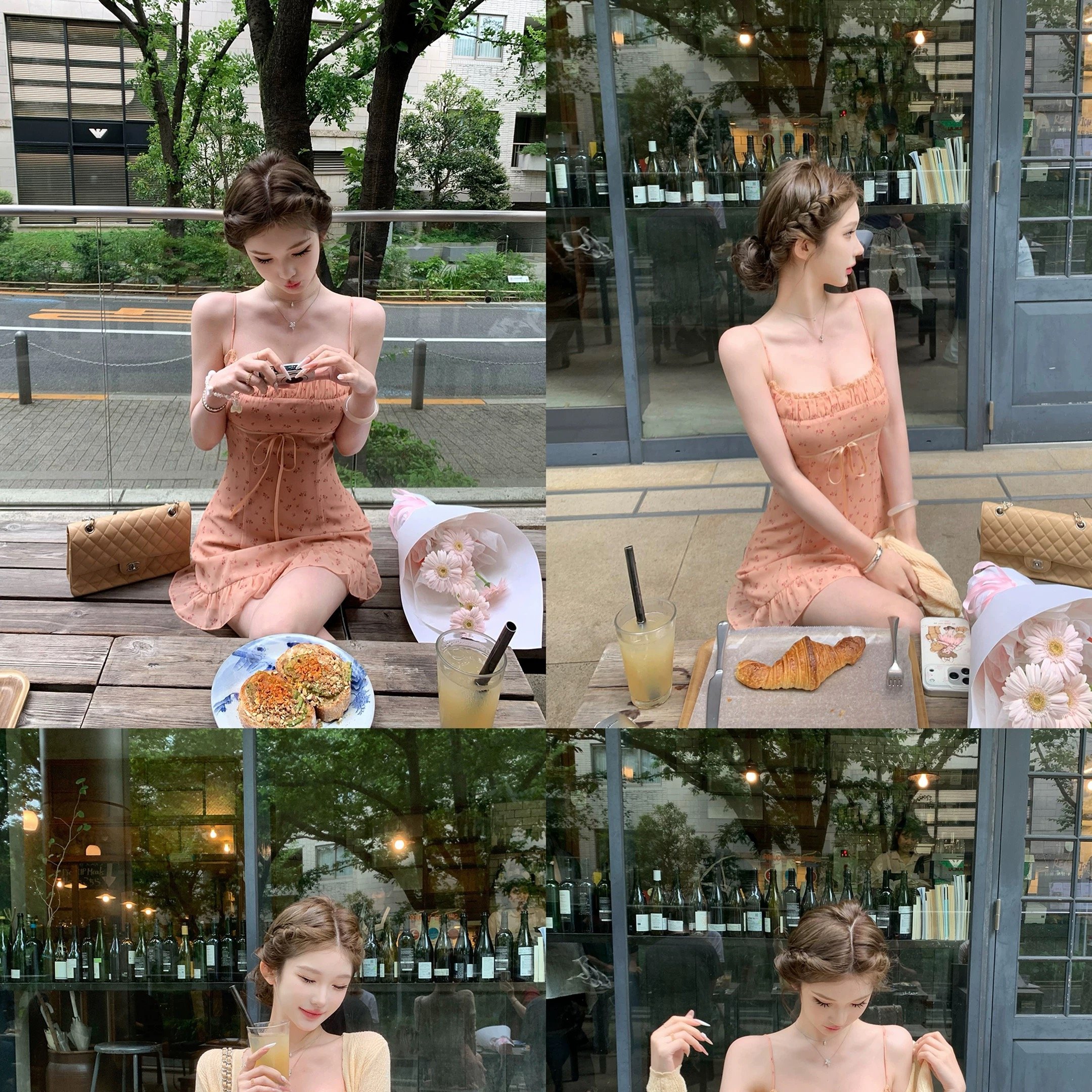 少女风甜美短裙夏季收腰显瘦小众设计感时尚减龄碎花吊带连衣裙女
