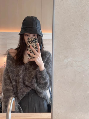 Mohair静奢针织 意大利进口纱线V领毛衣开衫