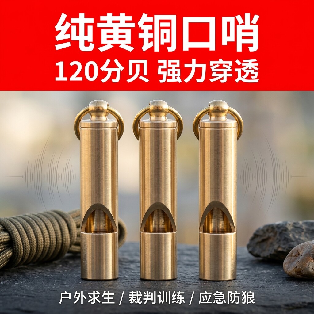 户外求生口哨铜儿童求生哨教练体育老师裁判专用哨野外求生装备