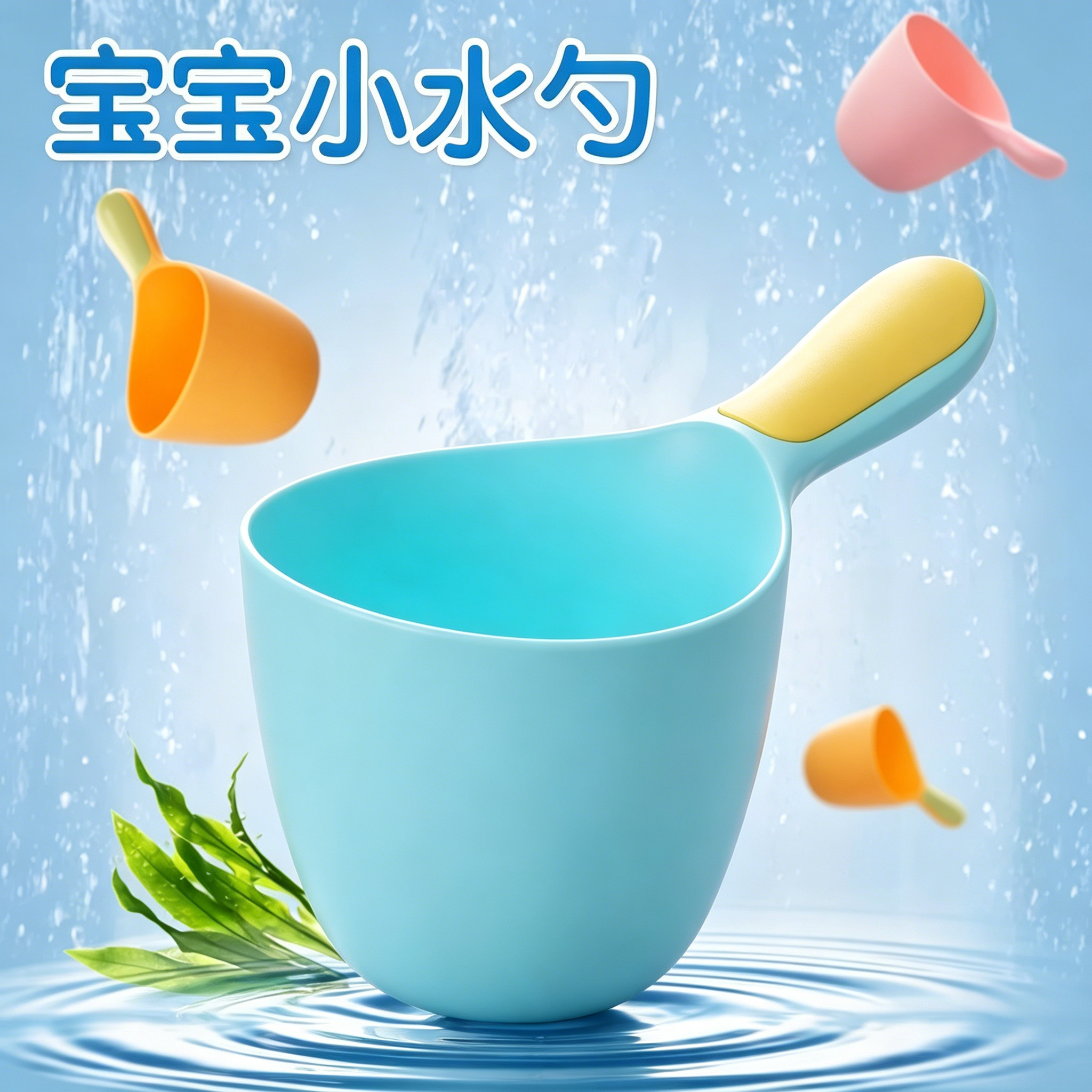 婴儿洗澡耐摔洗头杯勺子儿童加厚洗发杯水瓢水勺幼儿园游泳馆宝宝