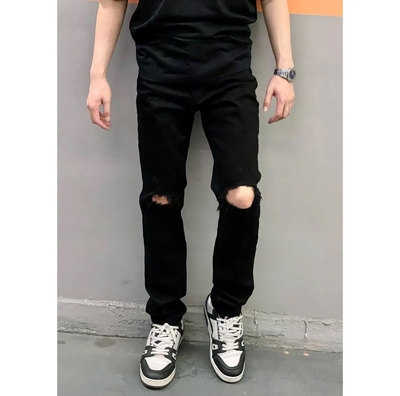 高街破洞牛仔裤男不掉色秋季新款