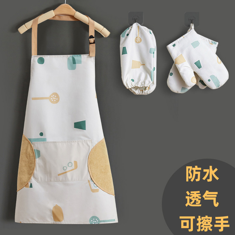 围裙家用厨房家务做饭防水防油可爱日式女新款轻便透气围裙定制_虎窝淘