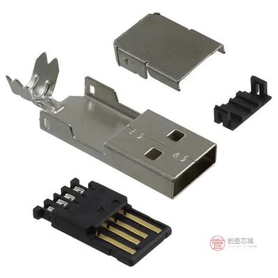 原装正品1734372-1全新CONN PLUG USB2.0 TYPEA 4POS SLD