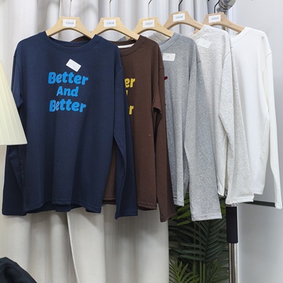 C3115/C3116/C3117/C3118/C3119植绒字母BETTER基础T恤BXT610239C