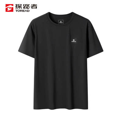 探路者T恤男26春夏新款户外运动弹力透气休闲圆领短袖TAJJAO81233