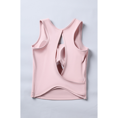 镂空美背短款带胸垫一体瑜伽上衣BX307