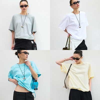 SLO“云朵懒人tee”纯棉T恤女