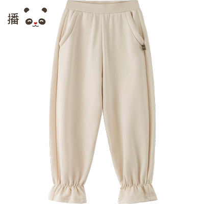 播broadcute童装2024夏季新款男女童裤子设计感束脚裤KGR3KD0043