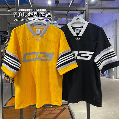 阿迪达斯三叶草男女透气运动短袖