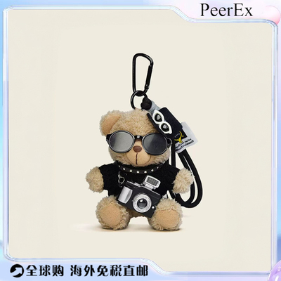 日本PeerEx相机小熊毛绒包挂件钥匙扣潮玩公仔背包挂饰情侣礼物