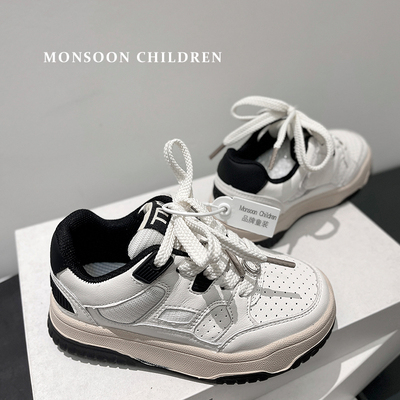 男童真皮小白鞋女童2025春秋季新款板鞋儿童运动鞋防滑软底休闲鞋