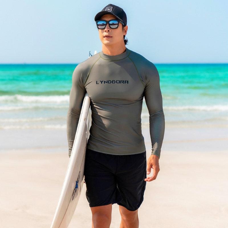 潜水服泳衣男士套装冲浪服水母衣速干防晒温泉成人长袖浮潜上衣夏